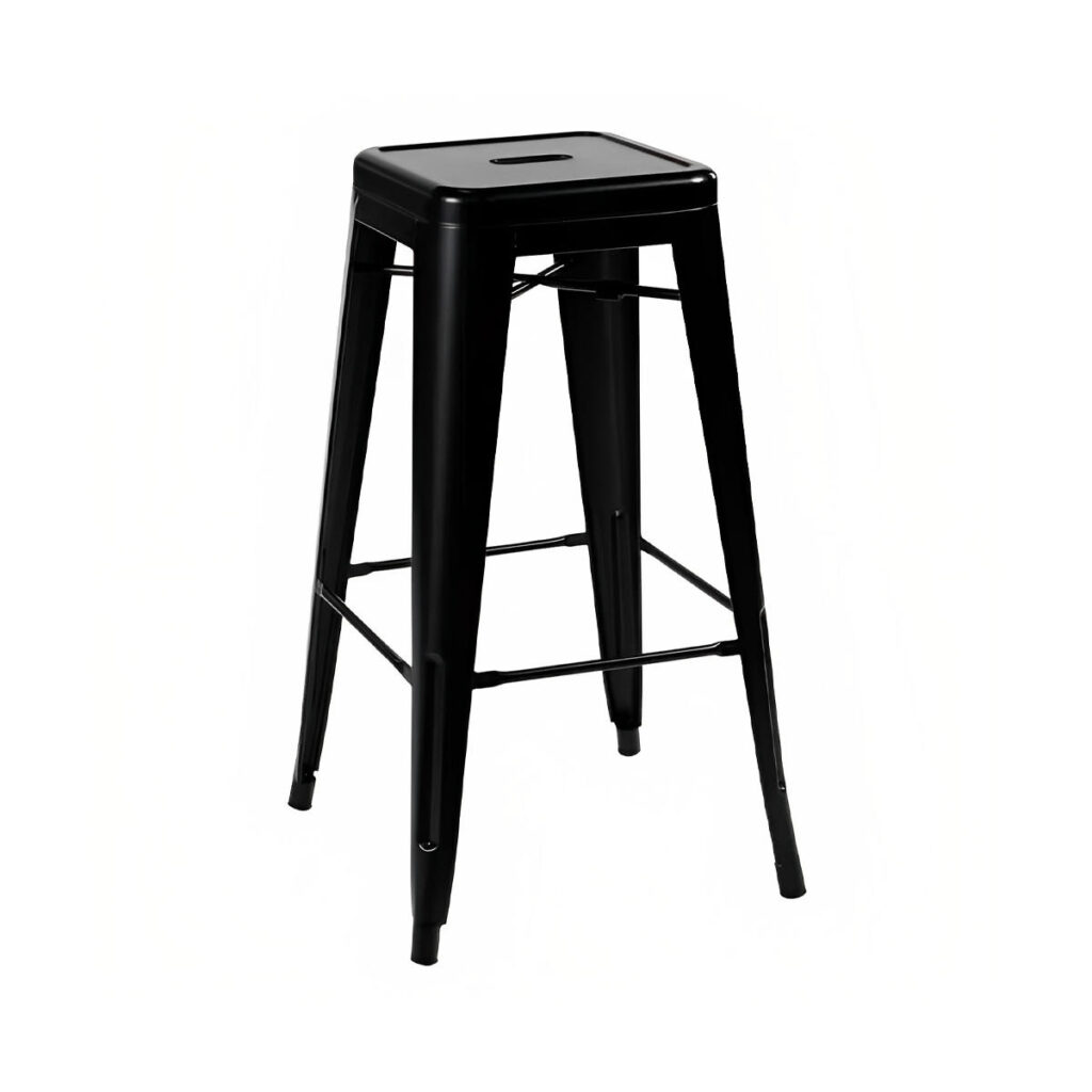 Taburete Negro Tolix - Modula Venta y Arriendo Mobiliario